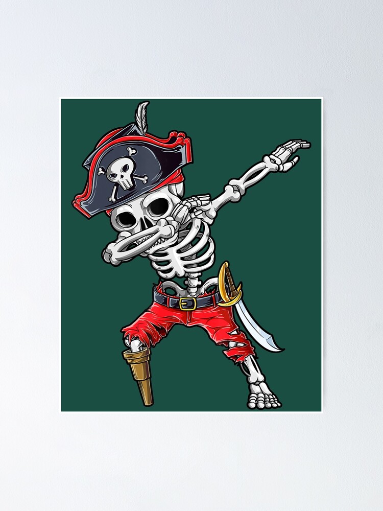 "Dabbing Skeleton Pirate Halloween Kids Jolly Roger" Poster for Sale by ...