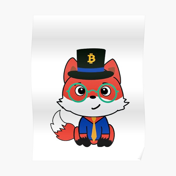 "cute baby fox btc maximalist" Poster for Sale by blackchihuahua | Redbubble