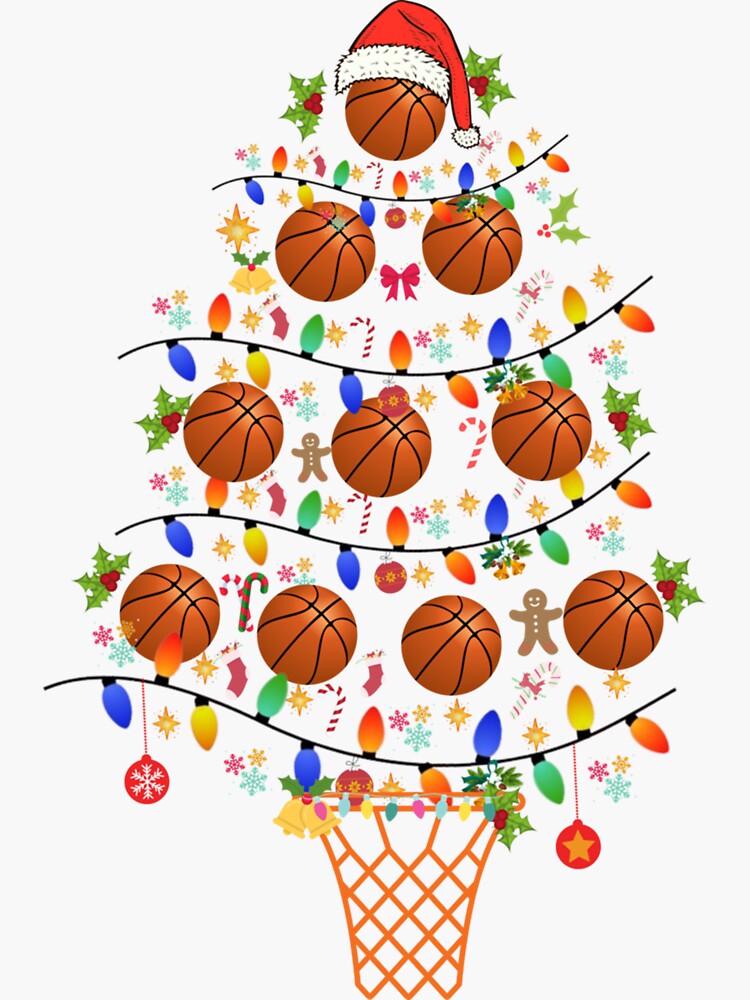 "Christmas Basketball Tree Sparks For Basketball Lovers Fans Players ...