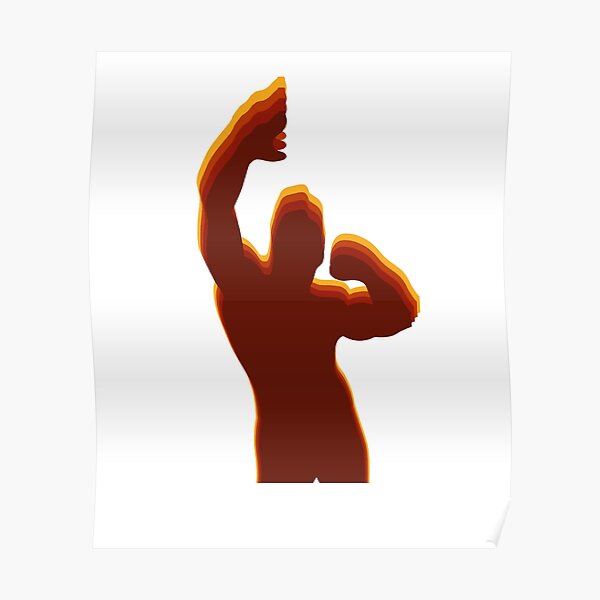 "Zyzz Pose Colorful Layered Silhouette Red" Poster for Sale by ...