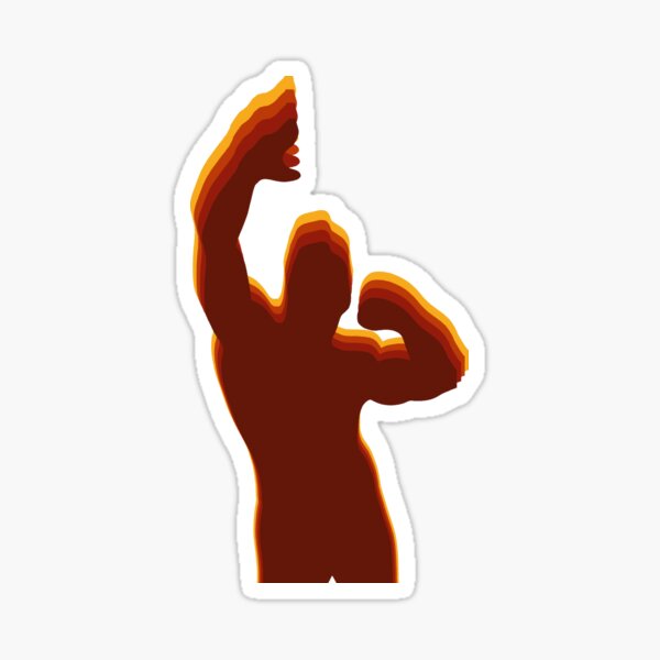 "Zyzz Pose Colorful Layered Silhouette Red" Sticker for Sale by ...