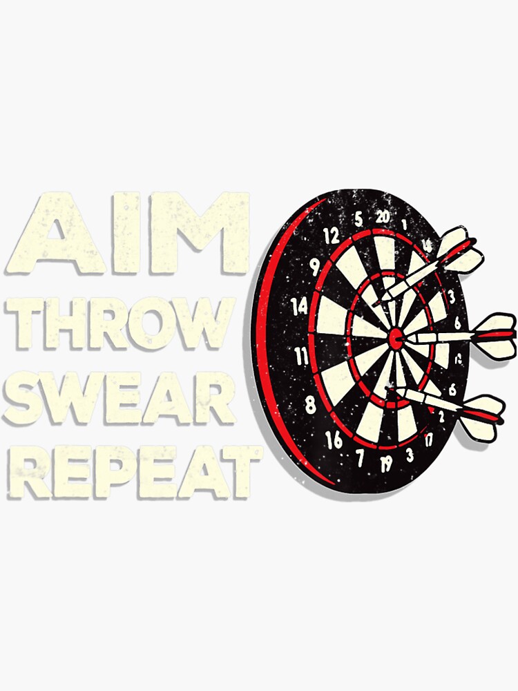 "Darts Aim Throw Swear Repeat Dartclub Gif" Sticker for Sale by ...