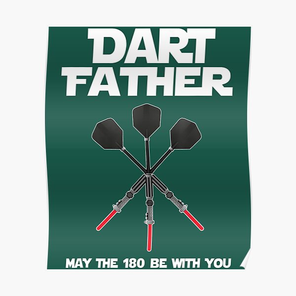 "Darts Father Dad Dart Bullseye Beer Pub" Poster for Sale by ChikoYame ...