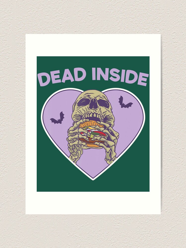 "Dead Inside Skeleton Yami Kawaii Mental Illness Menhera" Art Print for ...