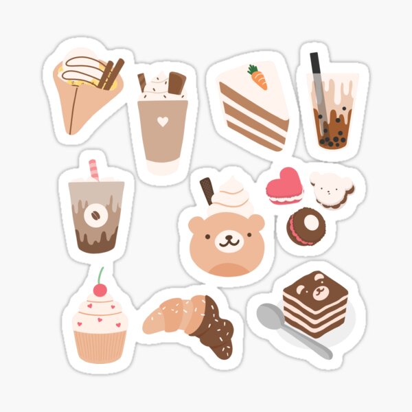"Cute chocolate food, sticker pack" Sticker for Sale by beskrajem ...