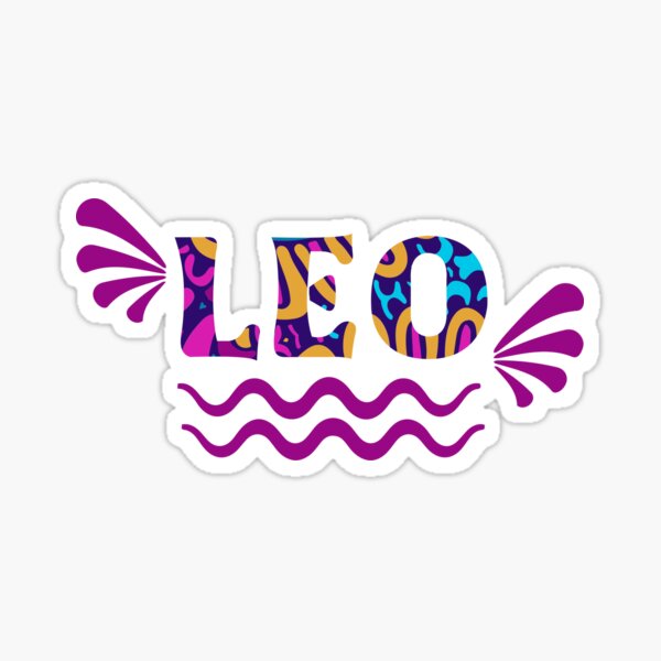 "Leo sign - The Cute Leo Text" Sticker for Sale by MAPELPOD | Redbubble
