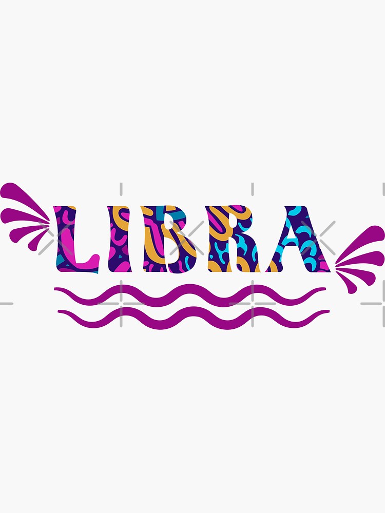 "Libra sign - The Cute Libra Text" Sticker for Sale by MAPELPOD | Redbubble
