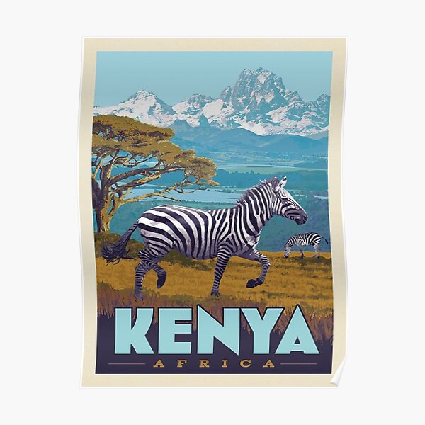 "Kenya Africa Travel Poster" Poster for Sale by dopipowce | Redbubble