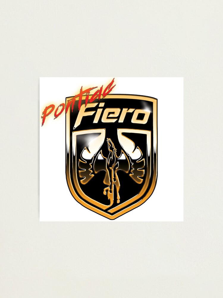 "Pontiac Fiero Retro Chrome Logo " Photographic Print for Sale by ...