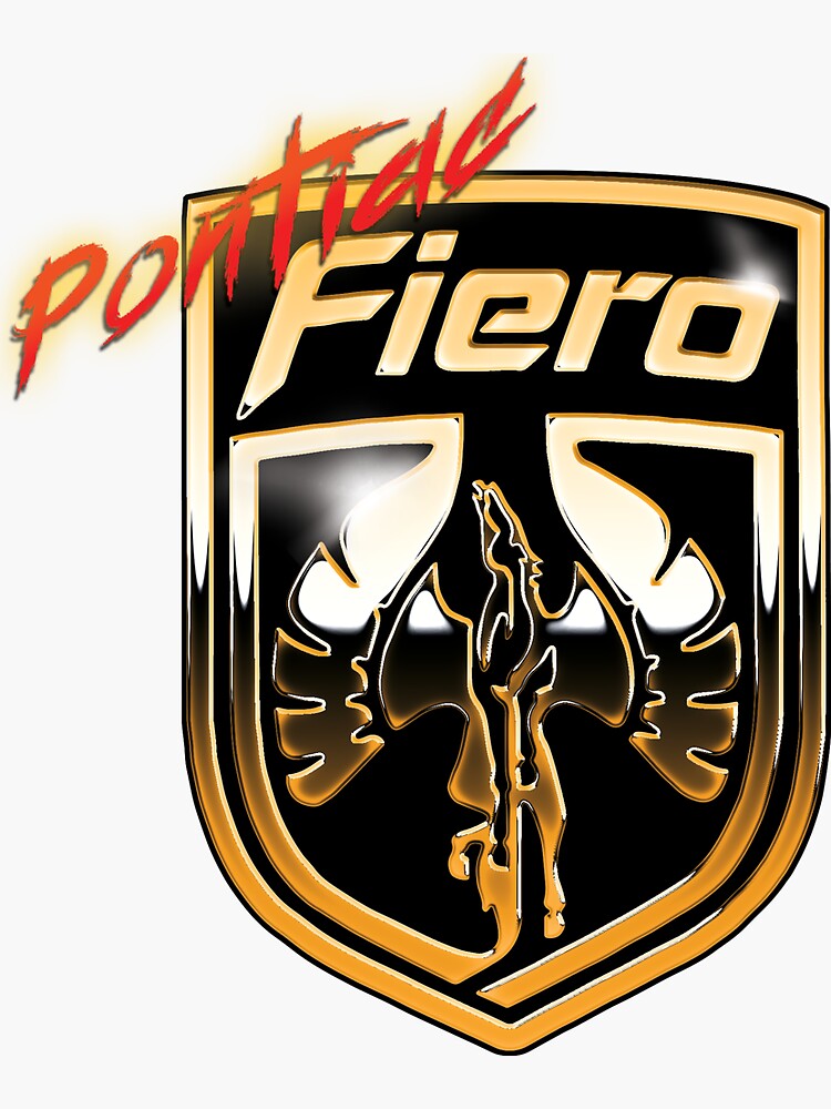"Pontiac Fiero Retro Chrome Logo " Sticker for Sale by Kaynines | Redbubble