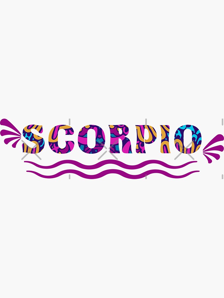"Scorpio sign - The Cute Scorpio Text" Sticker for Sale by MAPELPOD ...