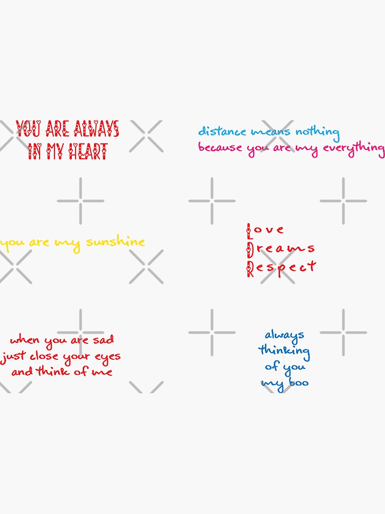 "LDR, Long Distance Love Sticker Pack" Sticker for Sale by IzanaApparel ...