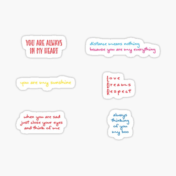 "LDR, Long Distance Love Sticker Pack" Sticker for Sale by IzanaApparel ...