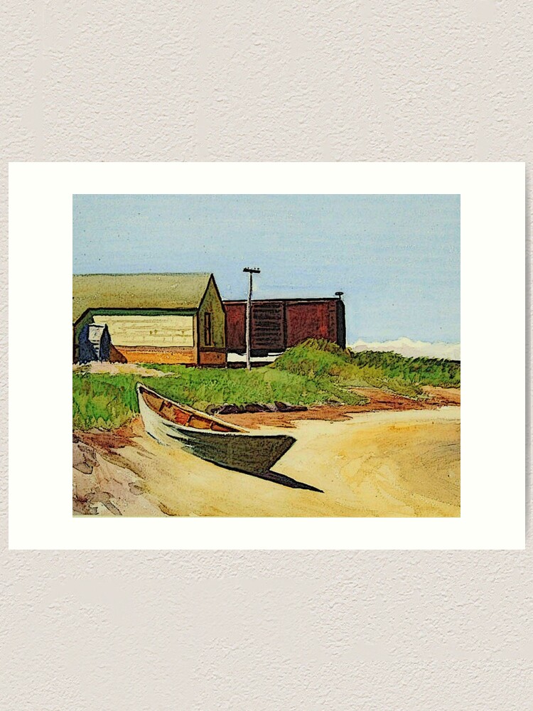 "The boat beside beach art by Edward hopper famous poster " Art Print ...
