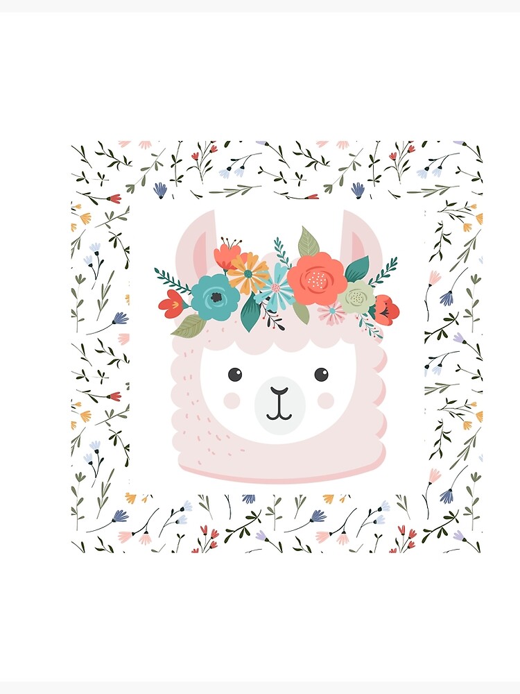 "Floral Lama, Cute , Floral border" Poster for Sale by JLVisions ...