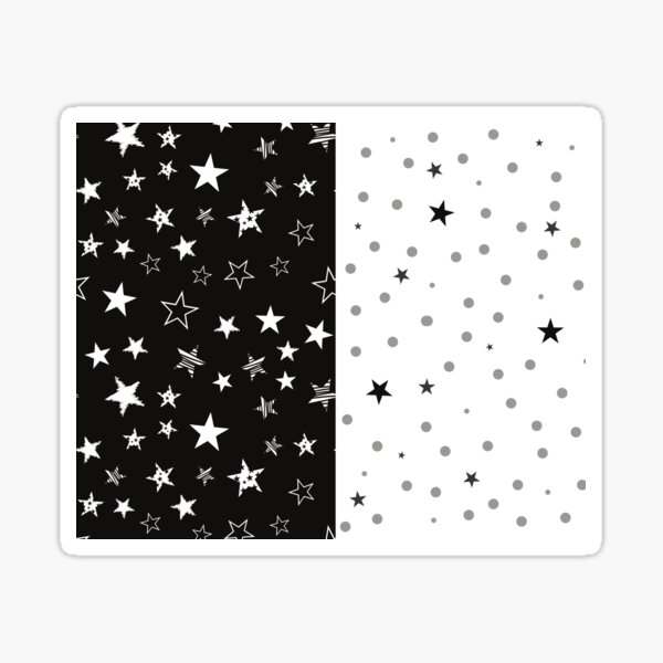 "black and white stars" Sticker for Sale by Mauve2sky | Redbubble