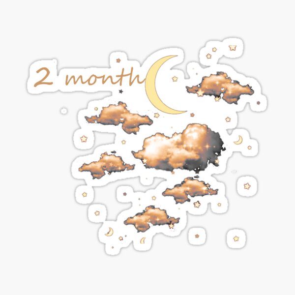 "2 month " Sticker for Sale by franikDS | Redbubble