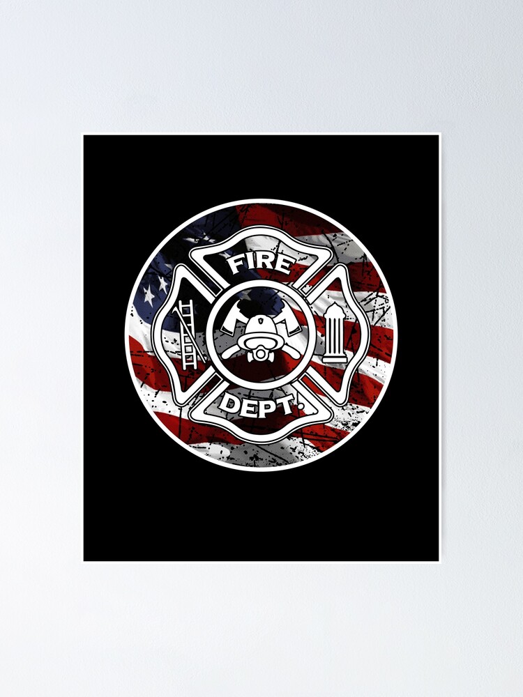 "Fire Department Firefighter Logo Dispatch " Poster for Sale by ...