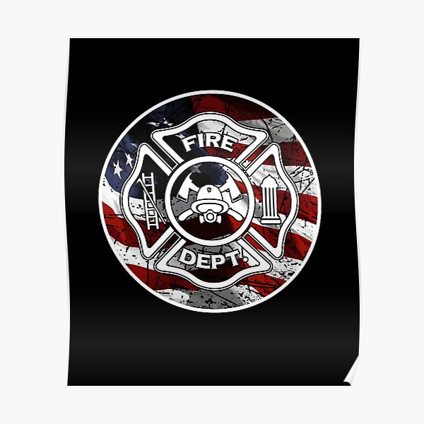 "Fire Department Firefighter Logo Dispatch " Poster for Sale by ...