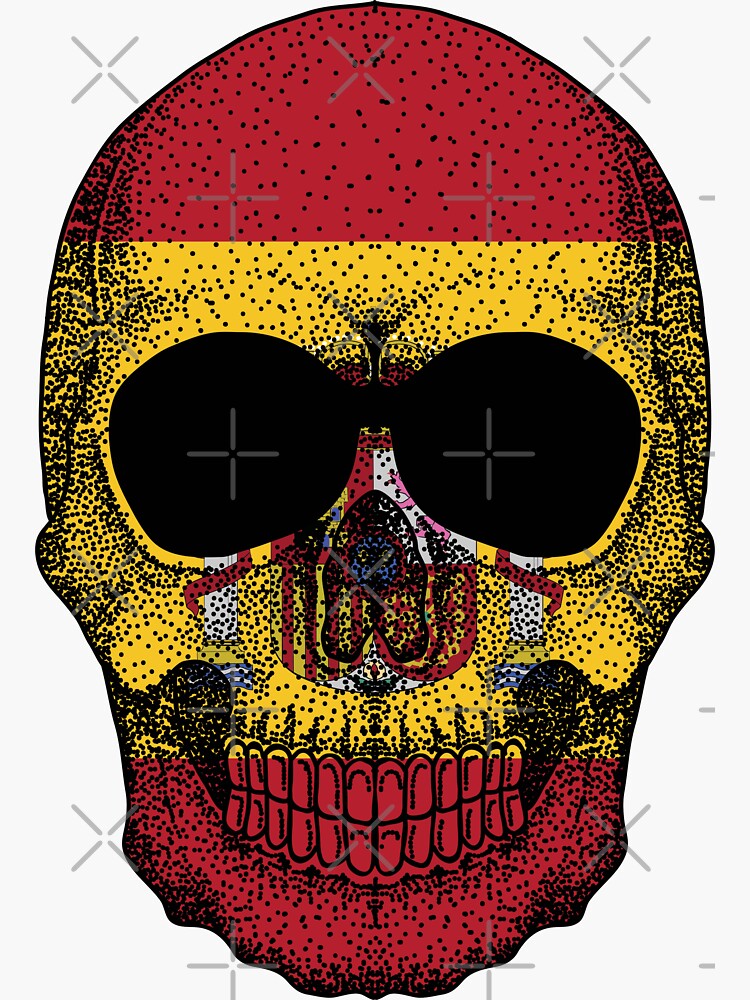 "Skull Spain Flag" Sticker for Sale by pretty4u | Redbubble
