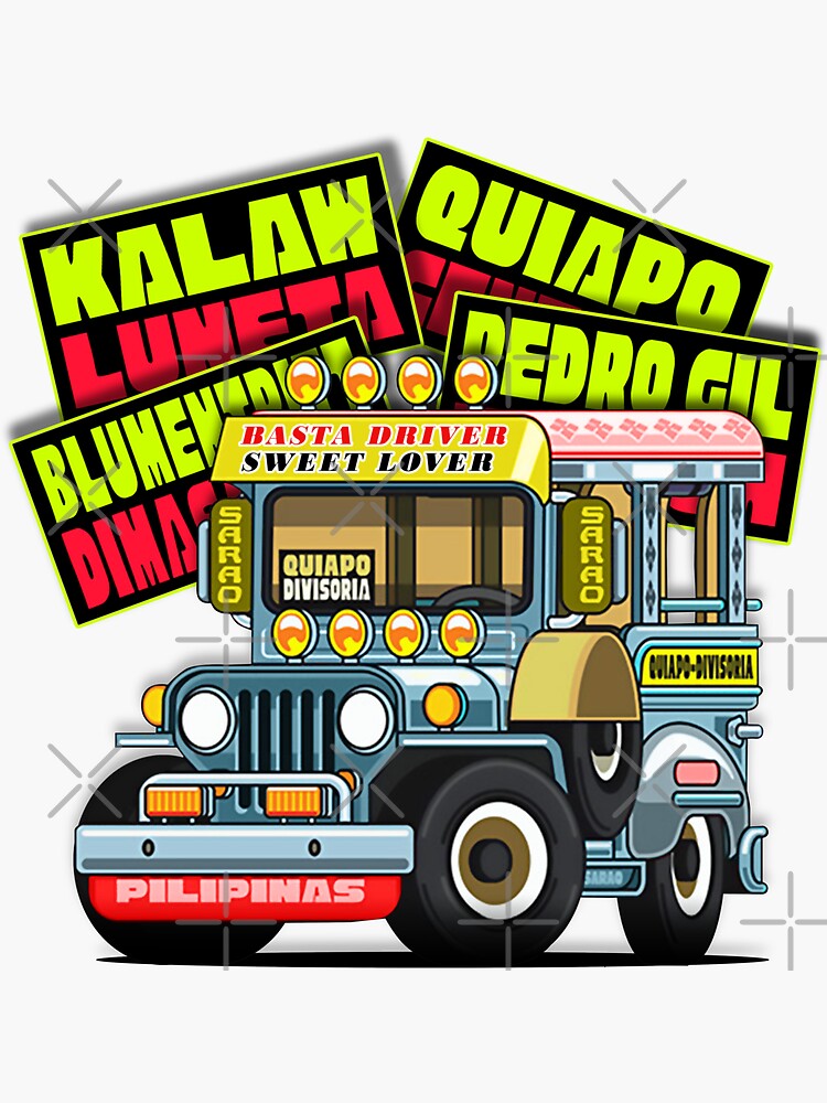 "Philippines Jeepney" Sticker for Sale by fly-and-dope | Redbubble