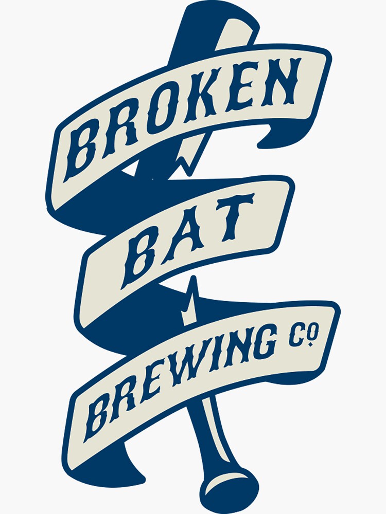 "Broken Bat Brewing Company" Sticker for Sale by ConstantinoTees ...