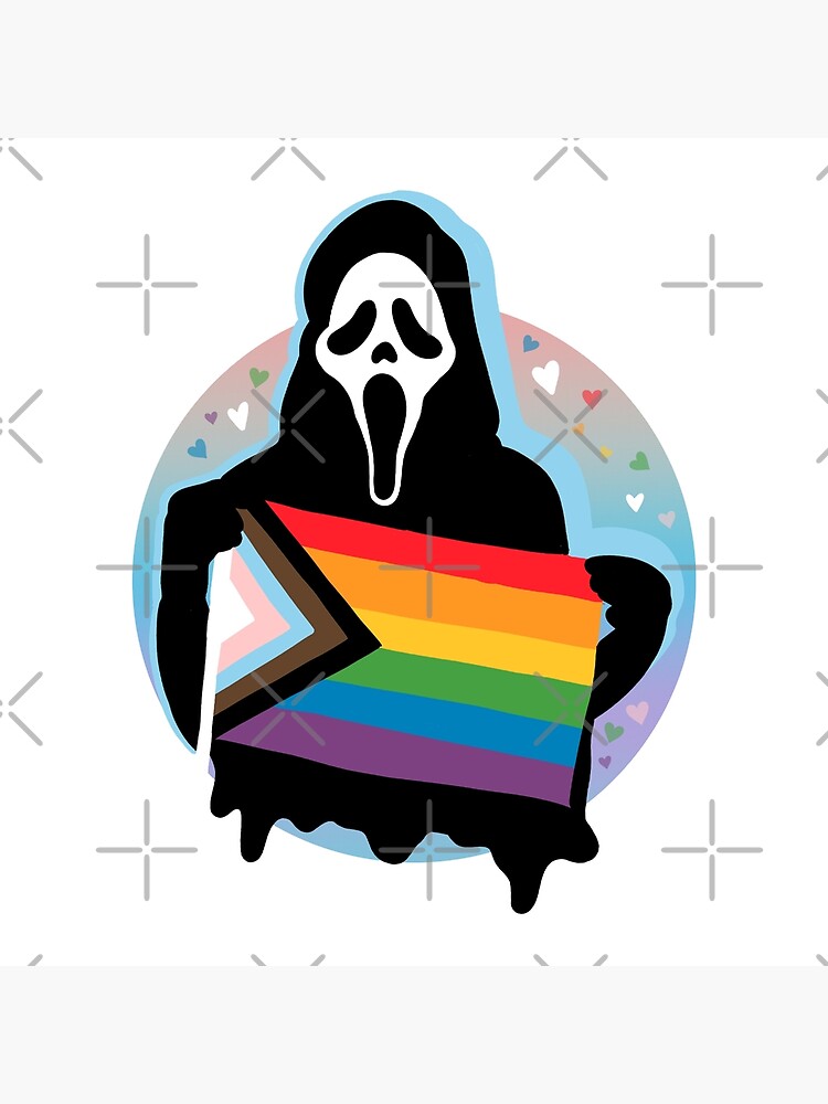 "Ghostface with Progressive Pride Flag " Poster for Sale by ...