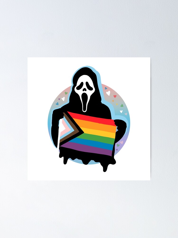 "Ghostface with Progressive Pride Flag " Poster for Sale by ...