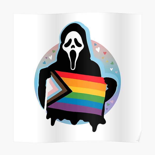 "Ghostface with Progressive Pride Flag " Poster for Sale by ...