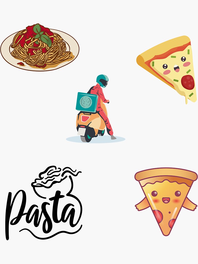 "italian food sticker pack" Sticker for Sale by dsgn-blueshark | Redbubble