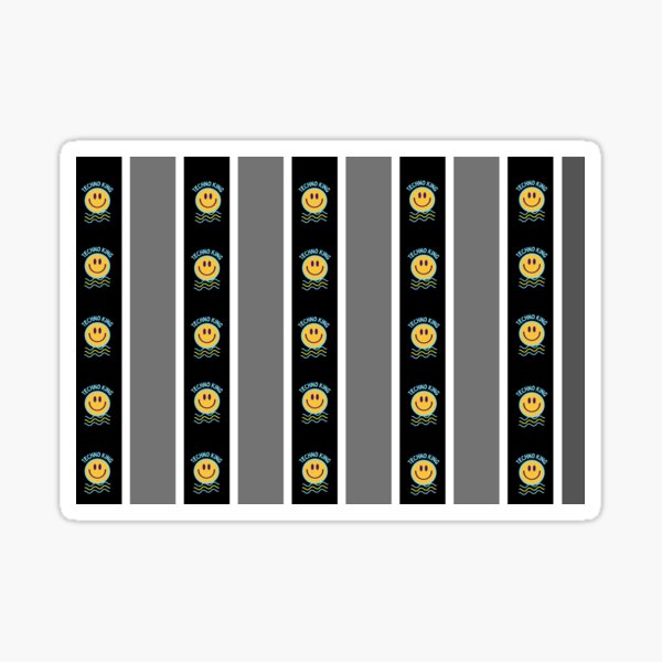 "Grey and black, striped Techo king print" Sticker for Sale by ...