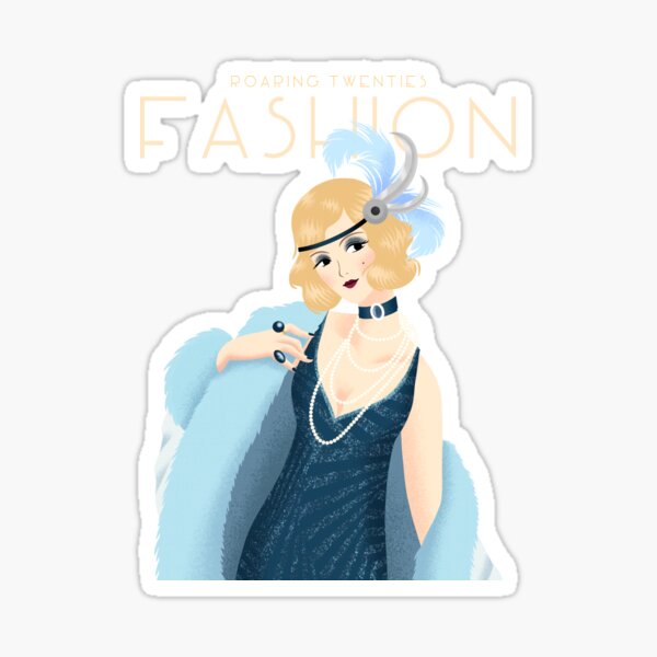 "1920s Fashion Woman High Society Flapper " Sticker for Sale by Emeris ...