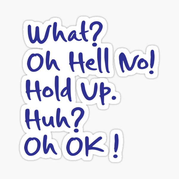 "WHAT? Oh Hell NO FUNNY QUOTES" Sticker by jackaouti | Redbubble