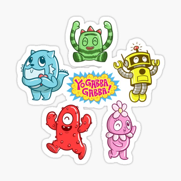 "yo gabba gabba characters" Sticker for Sale by Pardis-x | Redbubble