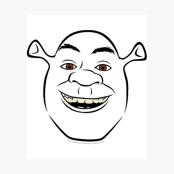 "Shrek Big Face Outline" Photographic Print for Sale by evendream1046 ...