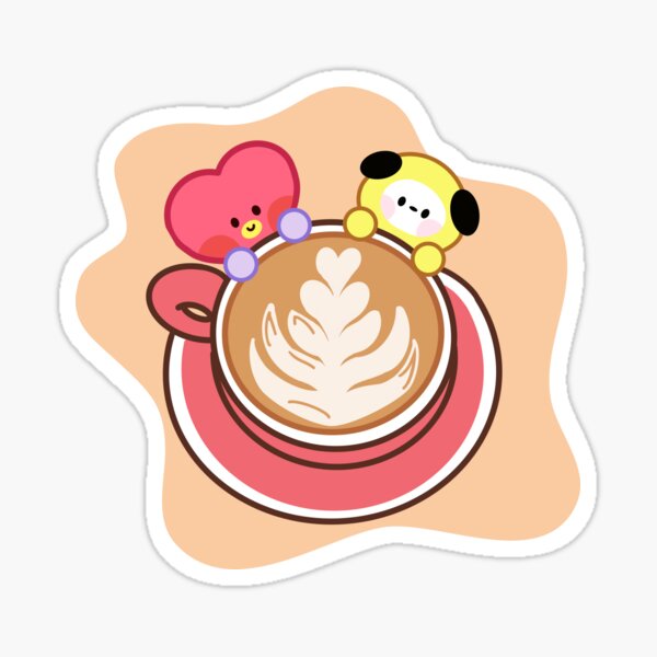 "BTS BT21 Character minini Vmin | Coffeebreak" Sticker for Sale by ...