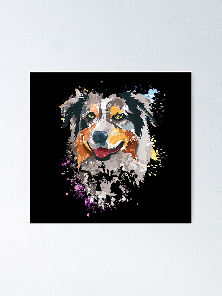 "Australian Shepherd Art" Poster for Sale by BORNN | Redbubble