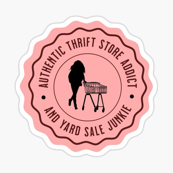 "Pink Authentic Thrift Store Addict thrifting lover" Sticker for Sale ...