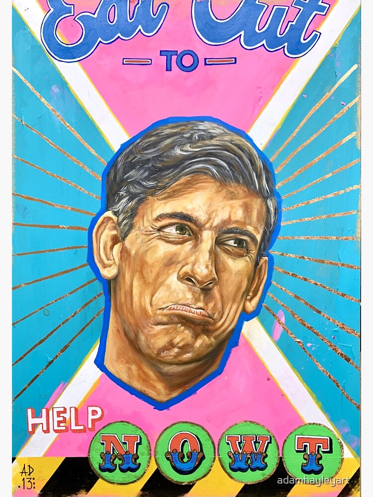 "Dishy Rishi: Eat out to Help Nowt (2022)" Sticker for Sale by ...