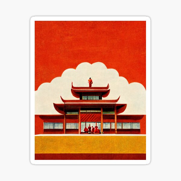 "Minimal Temple" Sticker for Sale by MoreMachine | Redbubble