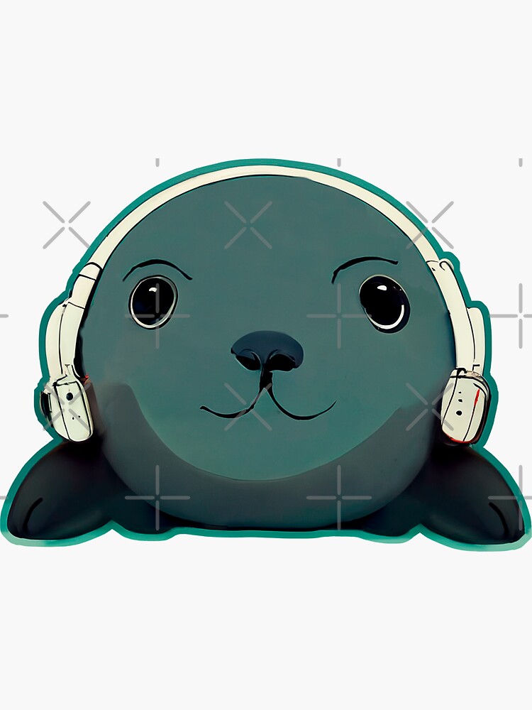 "Robbe listens to music" Sticker for Sale by mariogl | Redbubble