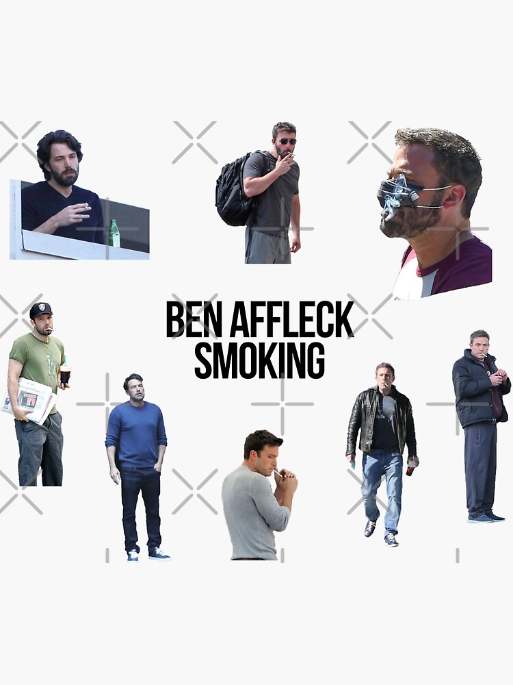 "Ben Affleck Smoking - Funny Meme Collage" Sticker for Sale by ...