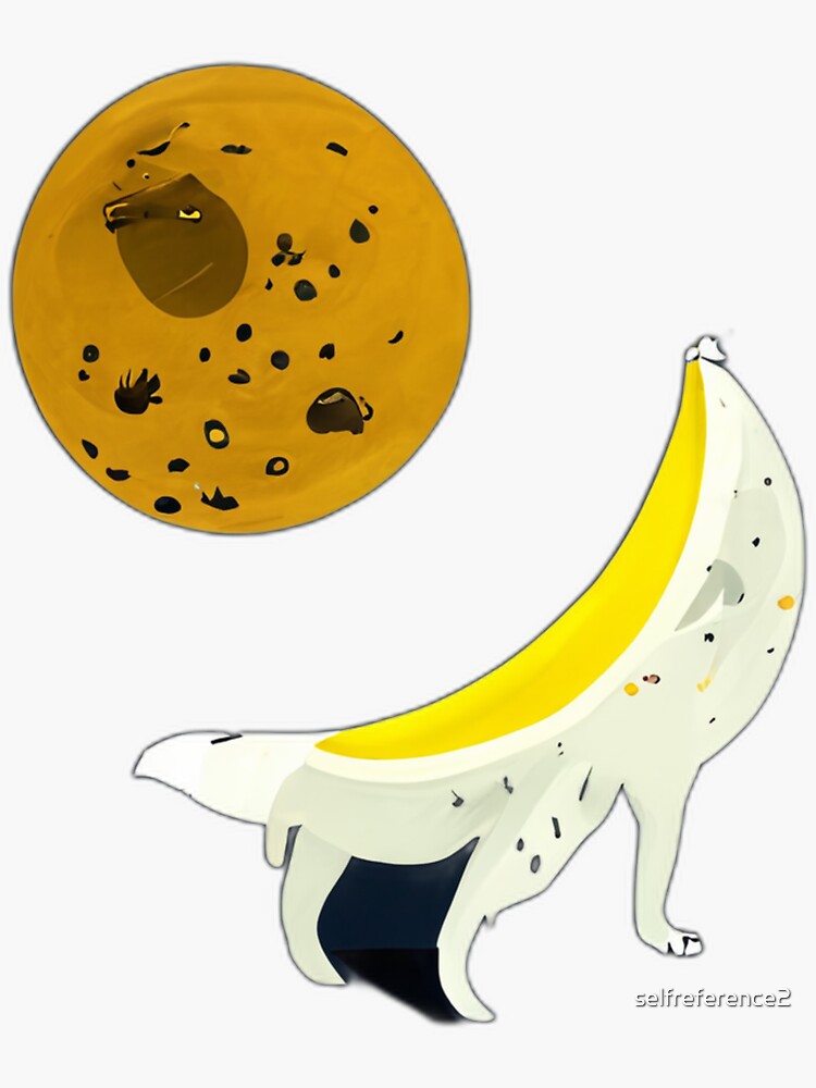 "Wolf banana" Sticker for Sale by selfreference2 | Redbubble