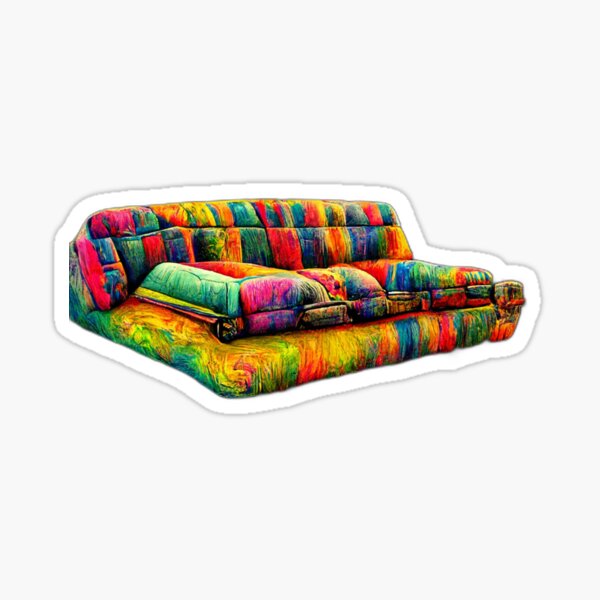 "Rainbow Couch" Sticker for Sale by selfreference2 | Redbubble