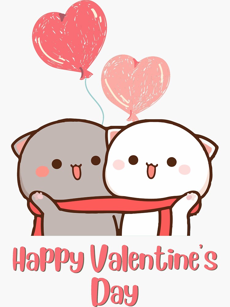 "Valentine's celebration of Peach and Goma" Sticker for Sale by ...