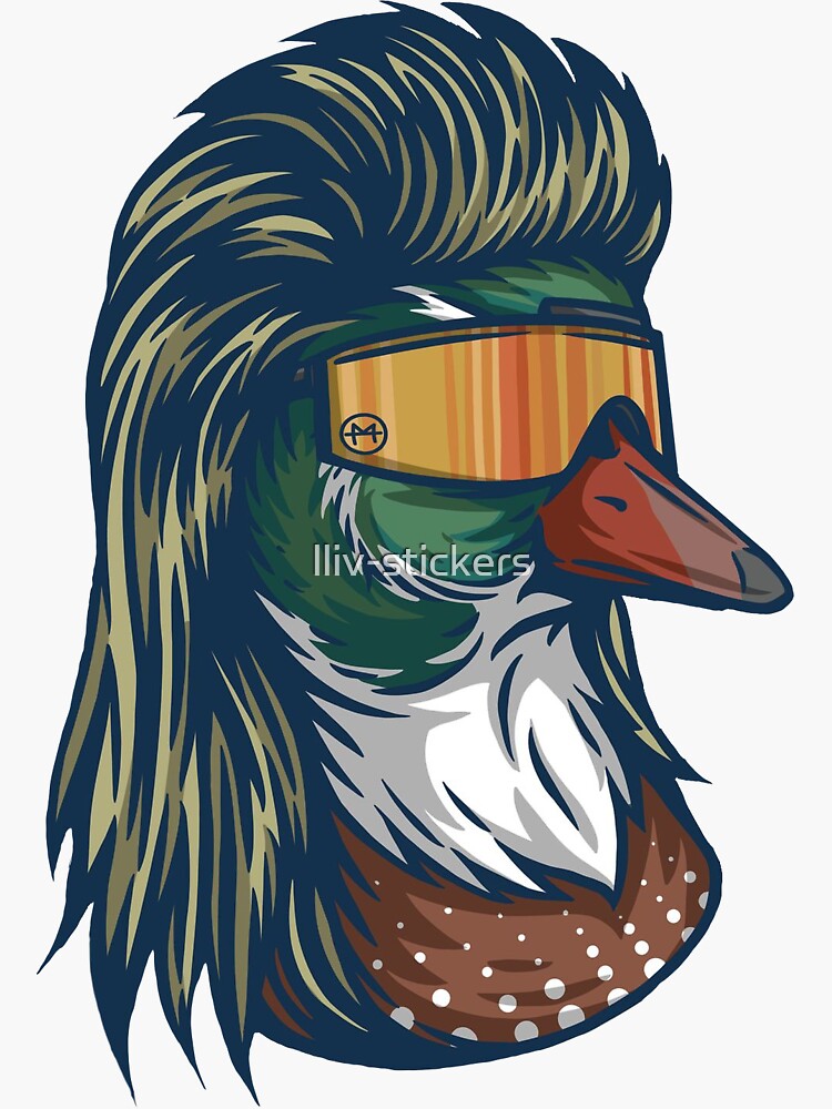 "Country duck with mulllet" Sticker for Sale by lliv-stickers | Redbubble