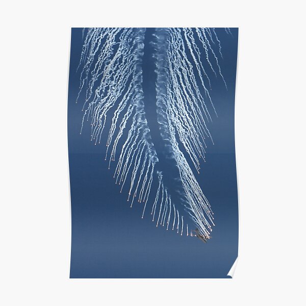 "A U.S. Air Force AC-130 gunship dropping chaff and flares." Poster by ...