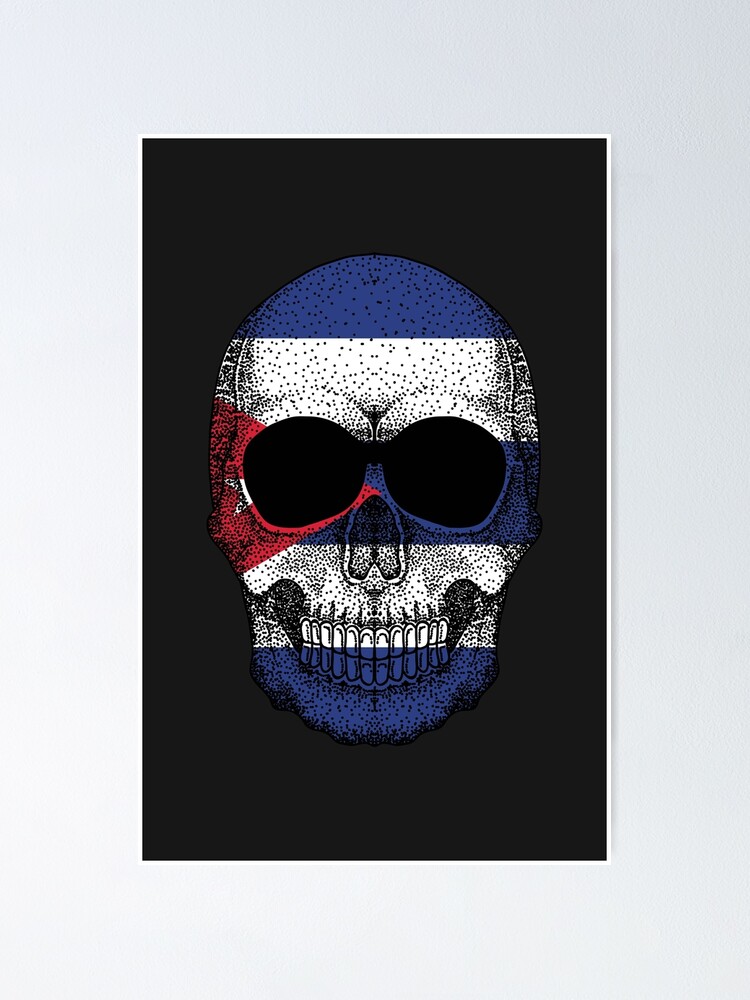 "Cuba flag Skull" Poster for Sale by pretty4u | Redbubble
