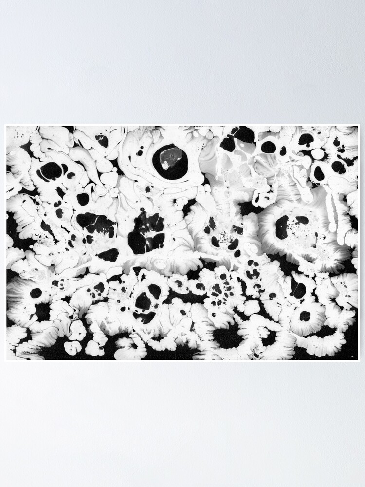"Black & White Abstract Monochromatic Texture Print Pattern " Poster by ...