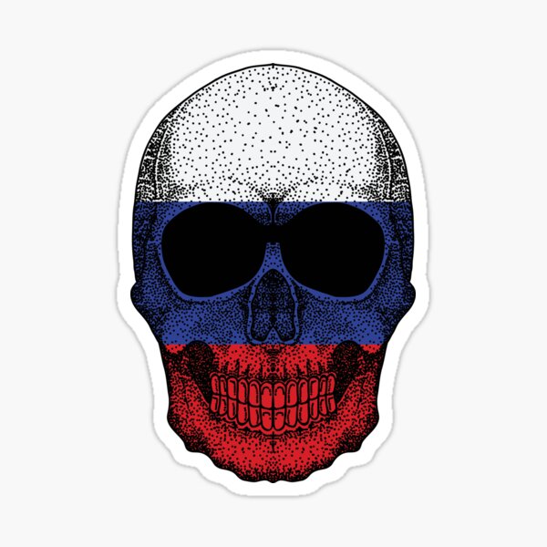 "Russia flag Skull" Sticker for Sale by pretty4u | Redbubble